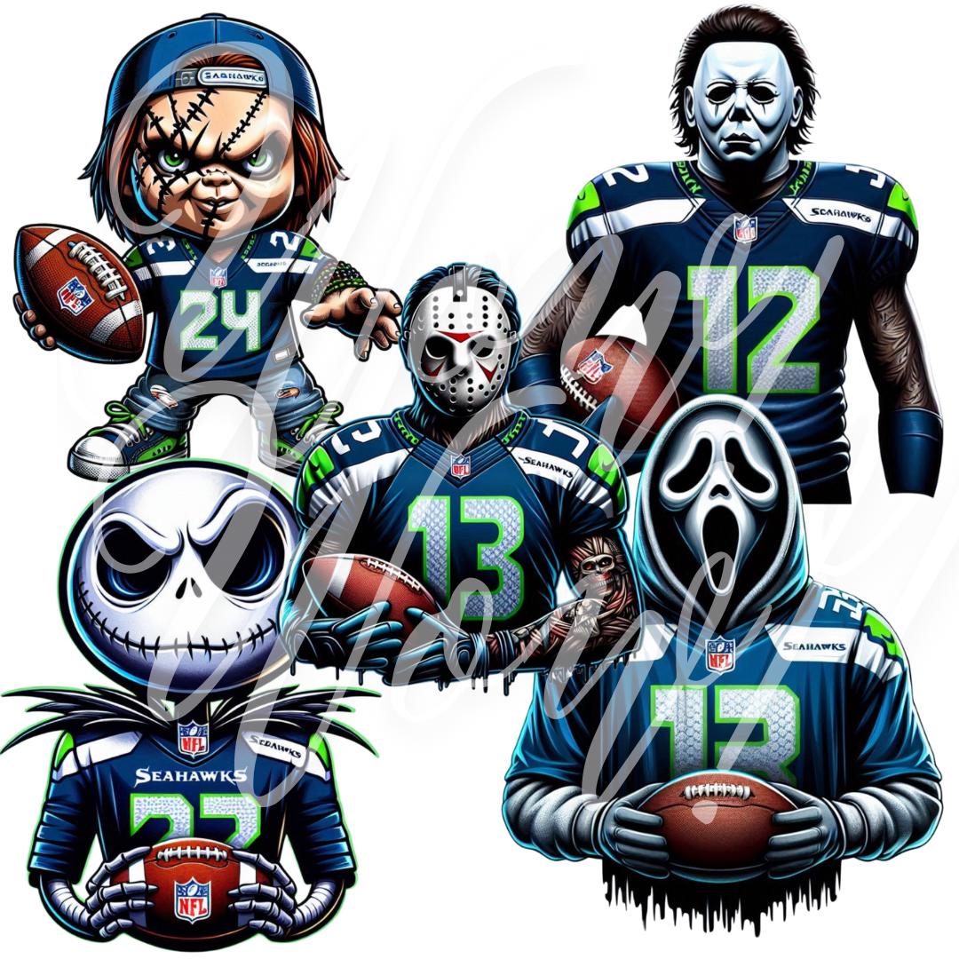 Horror Football 5 Images PNG Digital Download Halloween Jersey BUNDLE ...