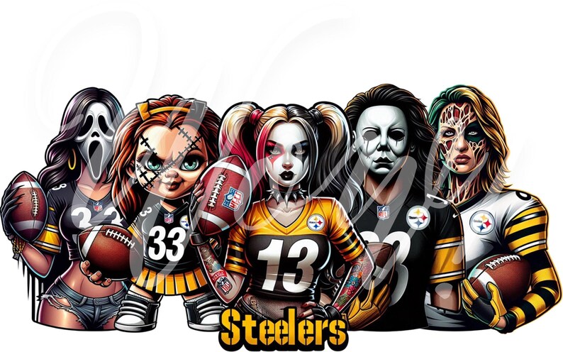 Horror Female Football Team 2 PNG Digital Download Halloween Jersey ...