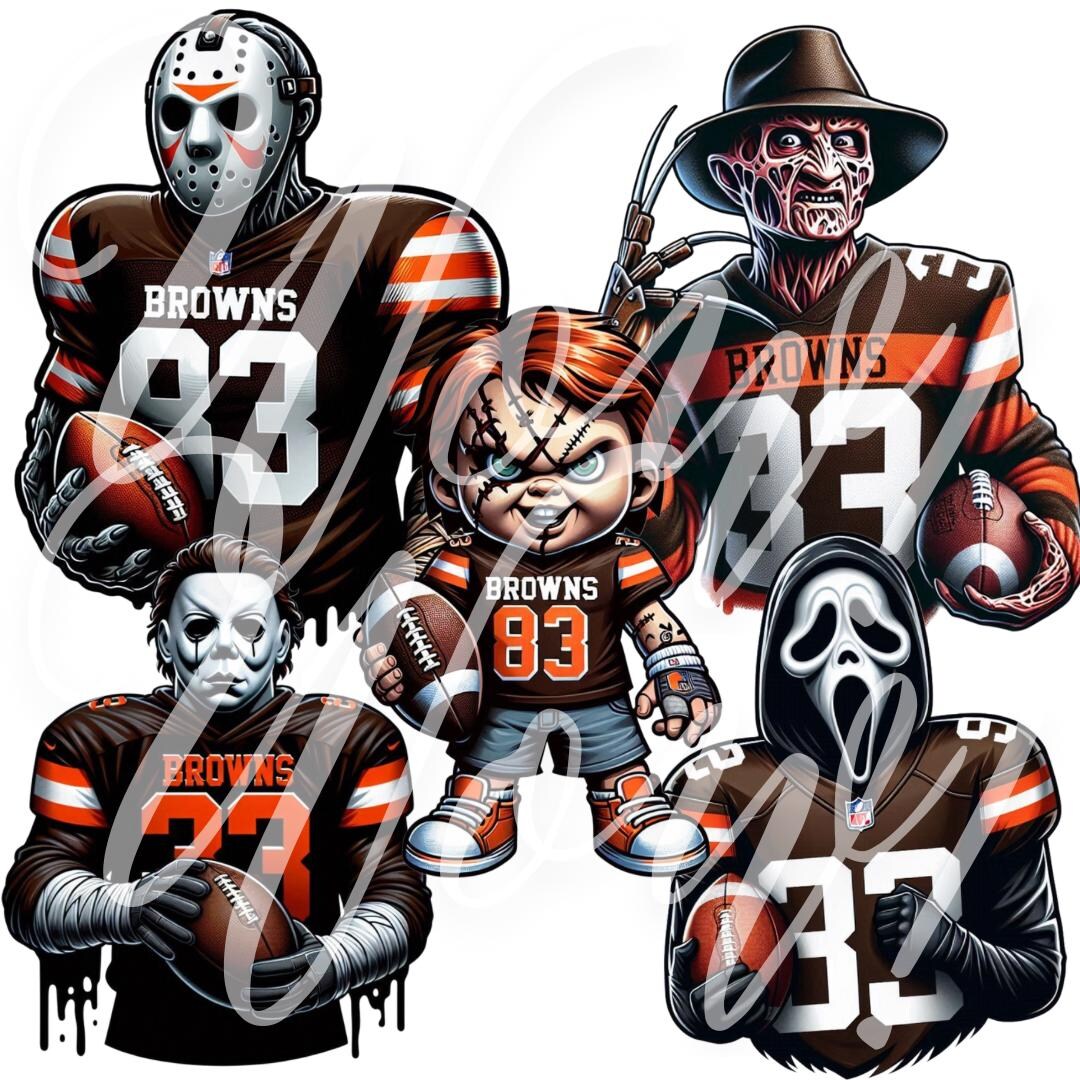 Horror Football 5 Images PNG Digital Download Halloween Jersey BUNDLE ...
