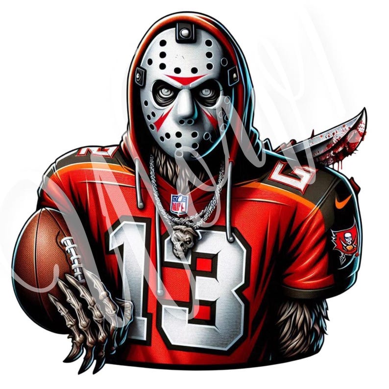 Horror Football 5 Images PNG Digital Download Halloween Jersey BUNDLE ...