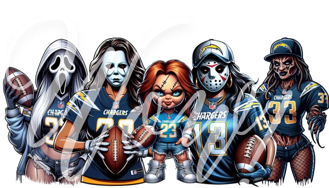 Horror Female Football Team PNG Digital Download Halloween Jersey ...