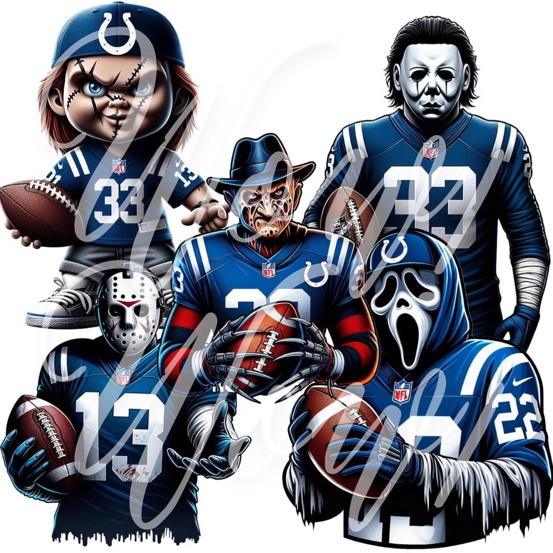 Horror Football 5 Images PNG Digital Download Halloween Jersey BUNDLE ...