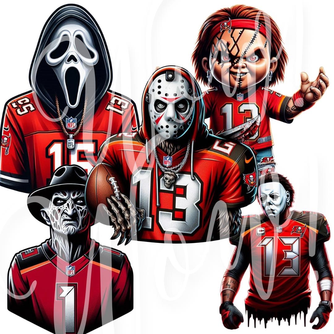 Horror Football 5 Images PNG Digital Download Halloween Jersey BUNDLE ...