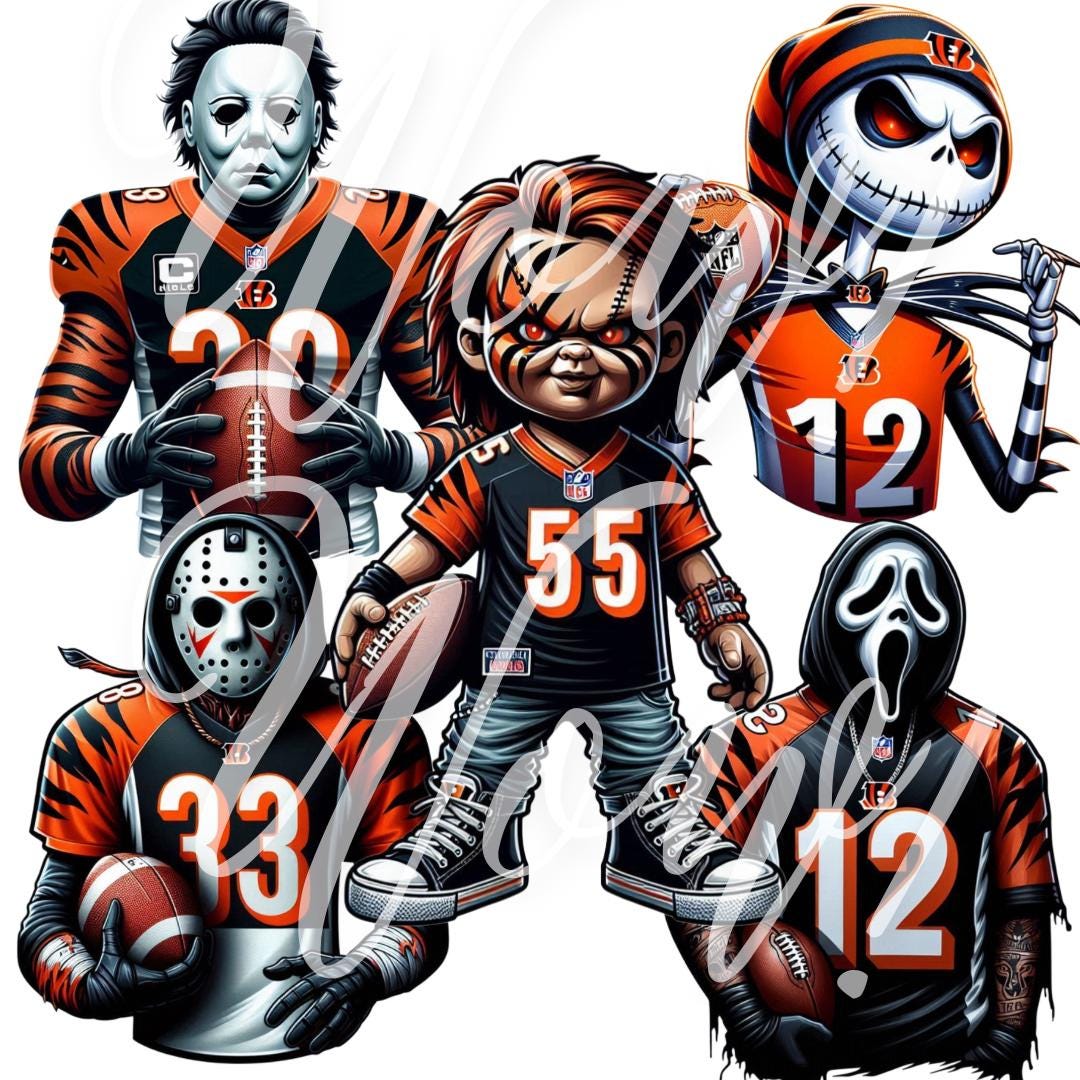Horror Football 5 Images PNG Digital Download Halloween Jersey BUNDLE ...