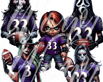 Horror Football PNG Digital Download Halloween Jersey GAMETIME - Etsy