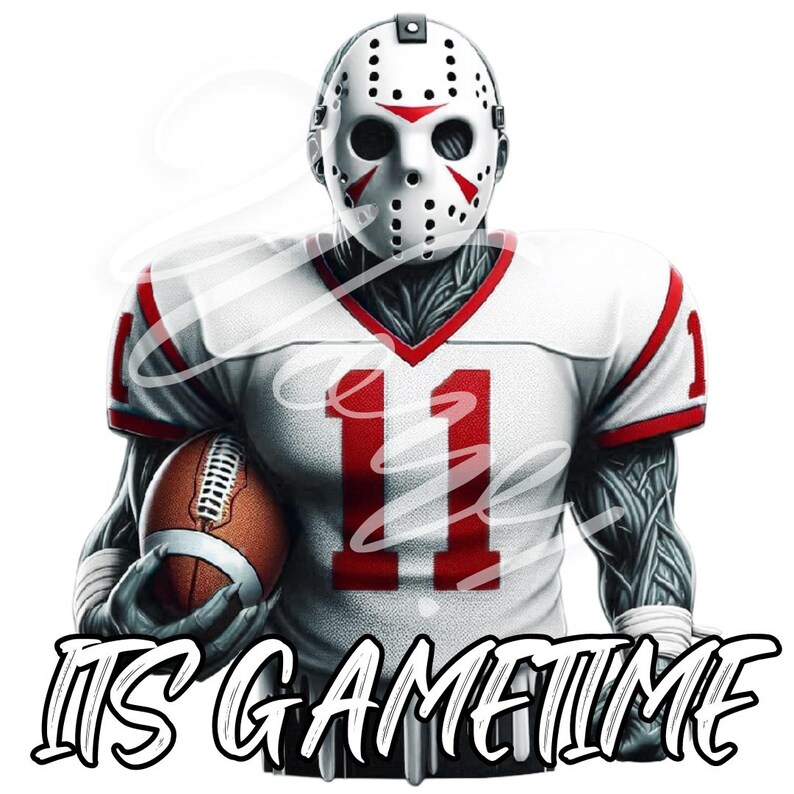 Horror Football PNG Digital Download Jason Halloween Jersey GAMETIME - Etsy