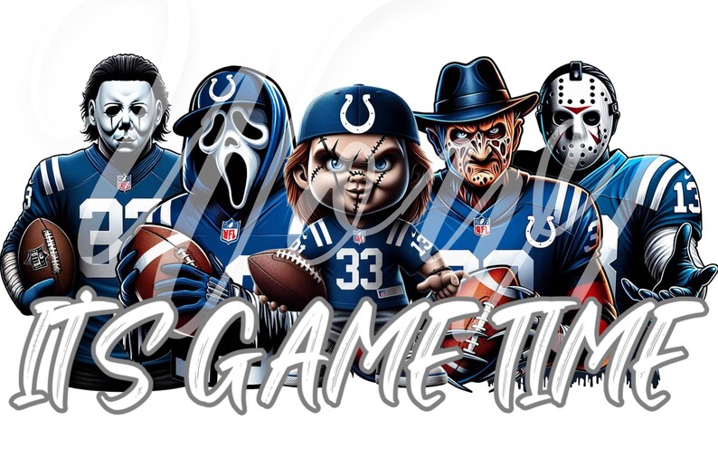 Horror Football PNG Digital Download Halloween Jersey GAMETIME - Etsy