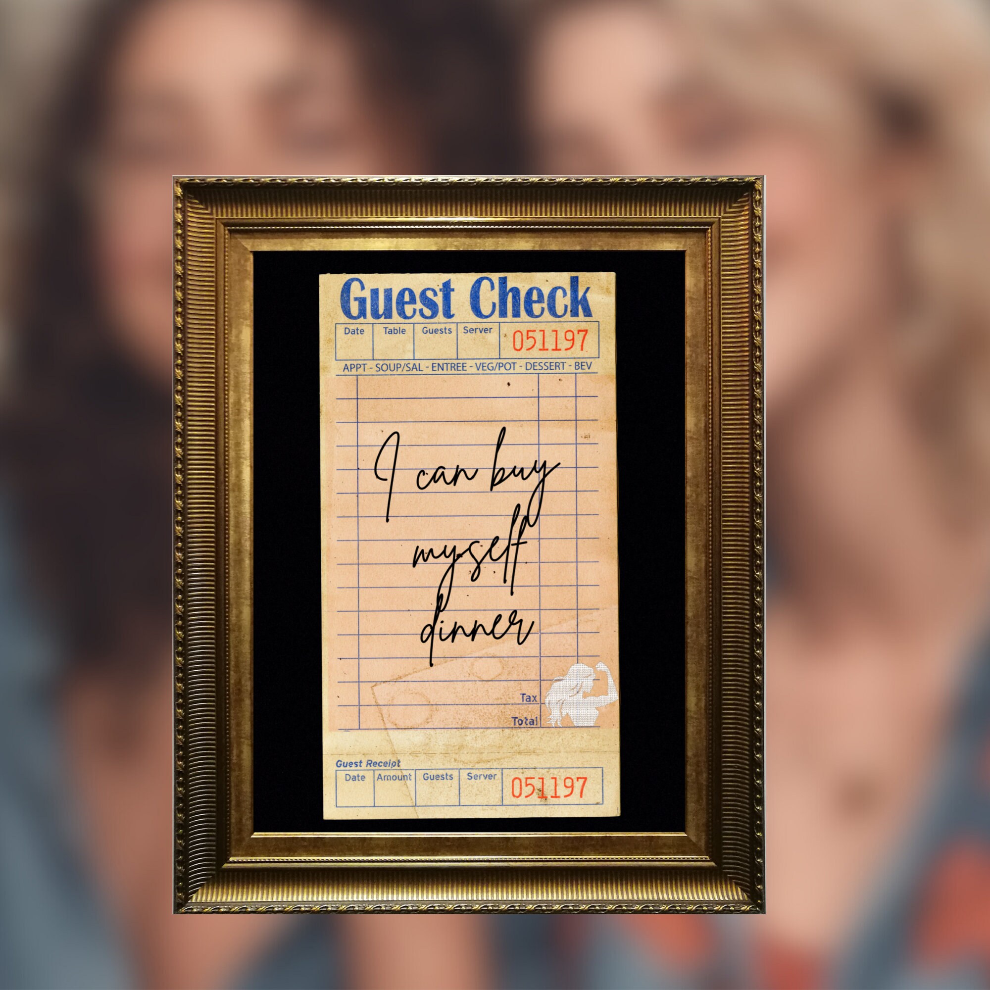 Guest Check Wall Art, Independent Woman Inspiration, Single Person Gift ...