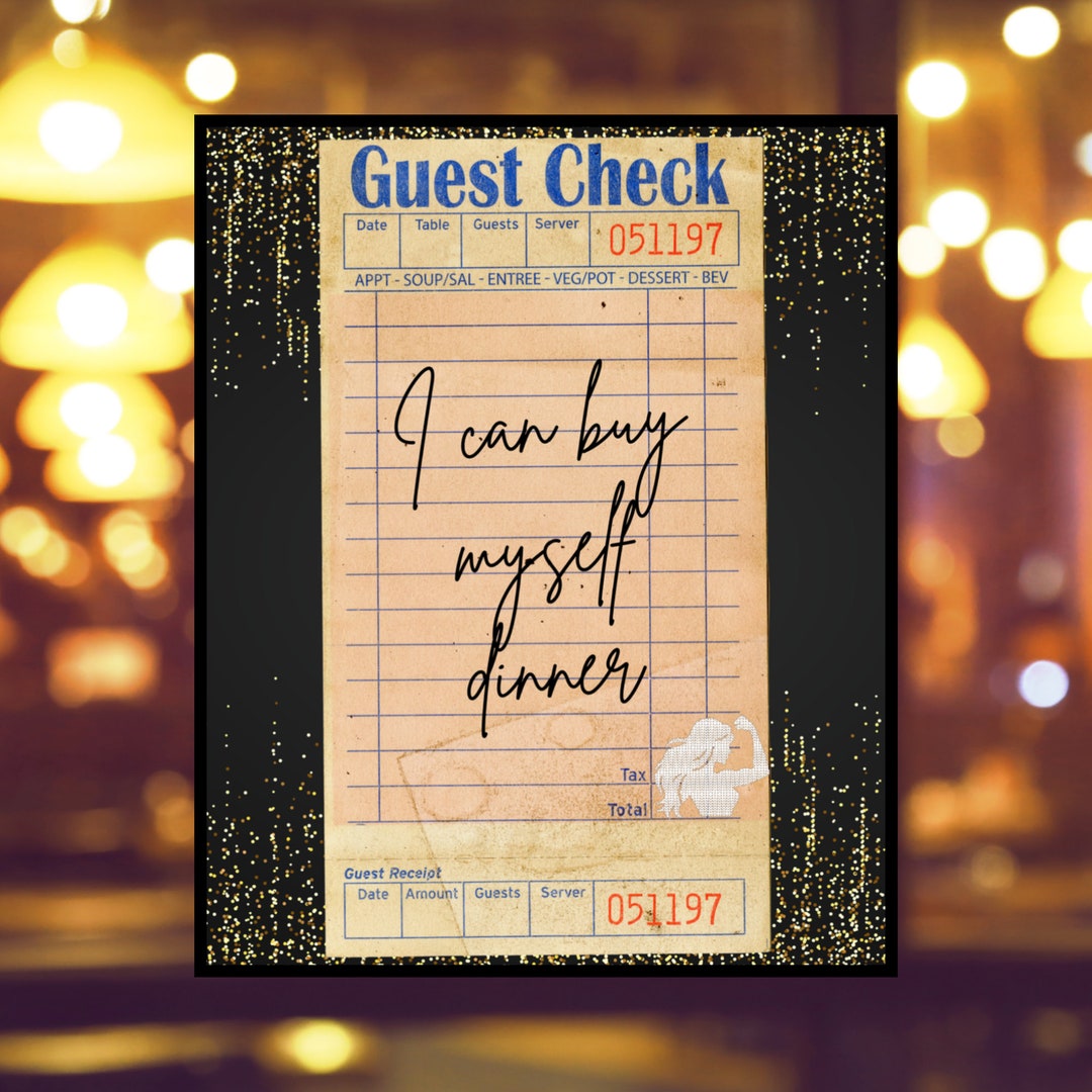 Guest Check Wall Art, Independent Woman Inspiration, Single Person Gift ...