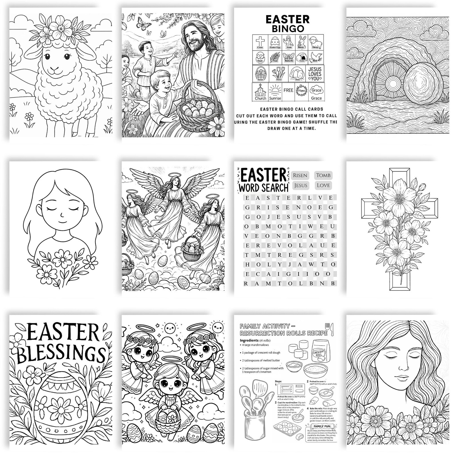 Easter Joy Coloring Book, Christian Easter Activity Book for Kids ...