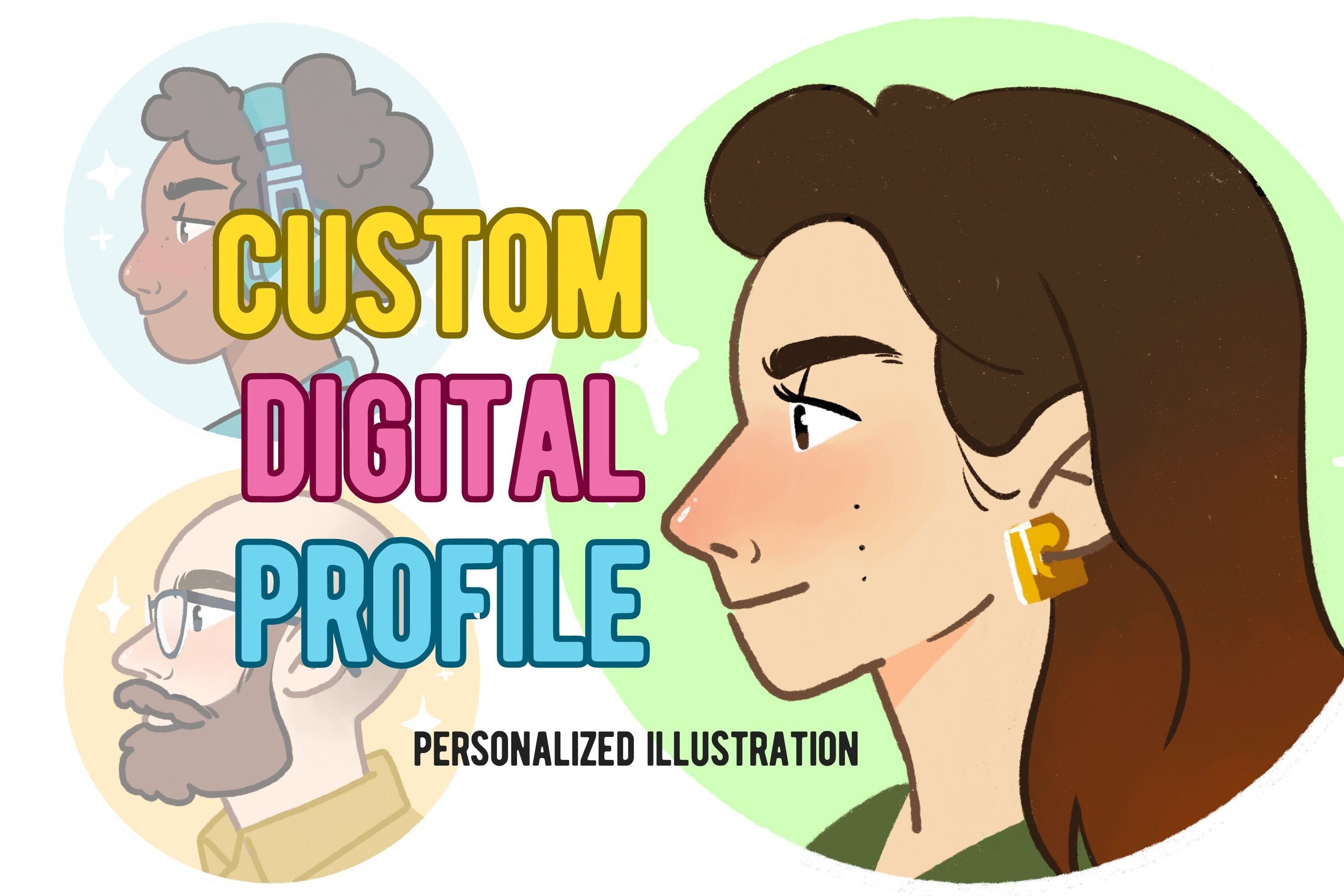 Custom Digital Profile Picture Personalized Digital Illustration Icon ...