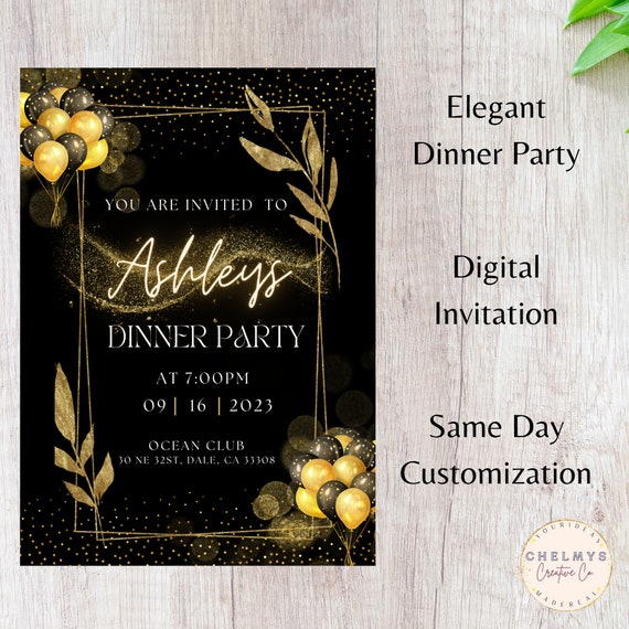 Elegant Dinner Party Invitation Elegant New Year Party Invite