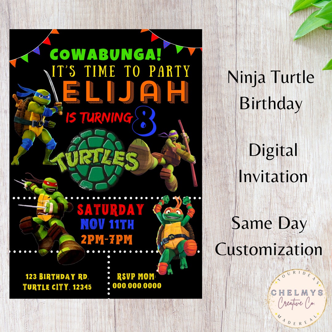 Mutant Ninja Turtles Birthday Invitation Ninja Turtles Invitation ...