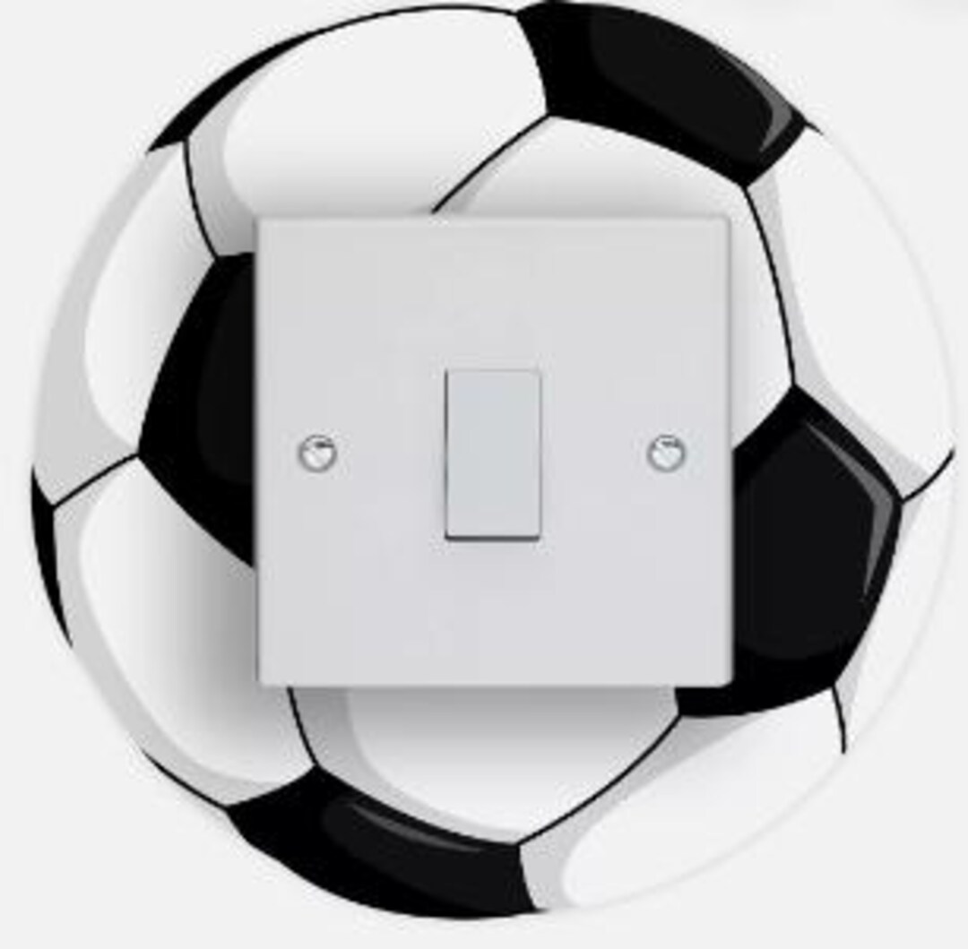 Football Light Switch Surround Sticker Kids Bedroom Printed Vinyl Decal ...