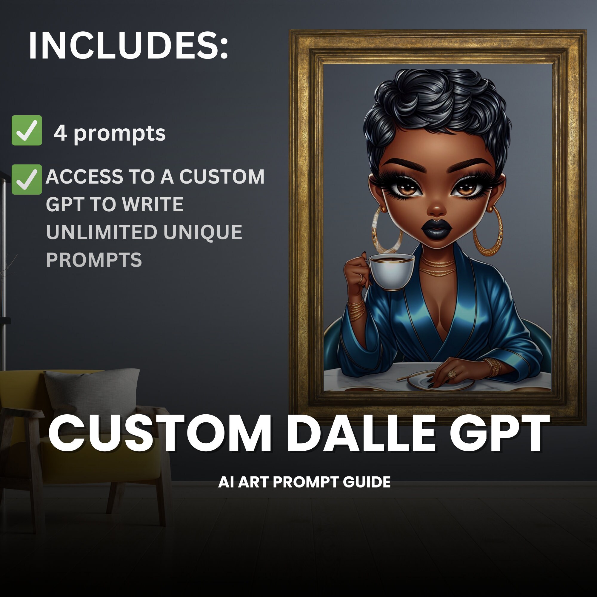 Custom DALL E GPT Push Button Art Creation Instantly Create Unique Digital Art Chatgpt Plus ...