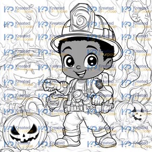 Spooktacular Adventures Coloring Pages for Kids | Chibi-style Halloween ...