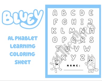 Bluey Alphabet Coloring Sheets - Instant Download Digital Art ...