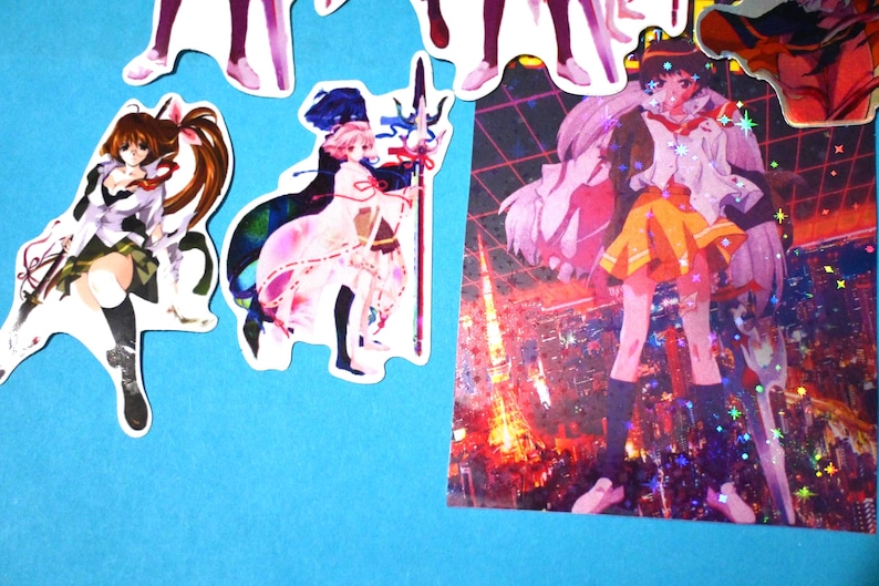 DIY Sticker Set of Retro Anime Girl Gang (6 Units From Inma Seiden) - Etsy