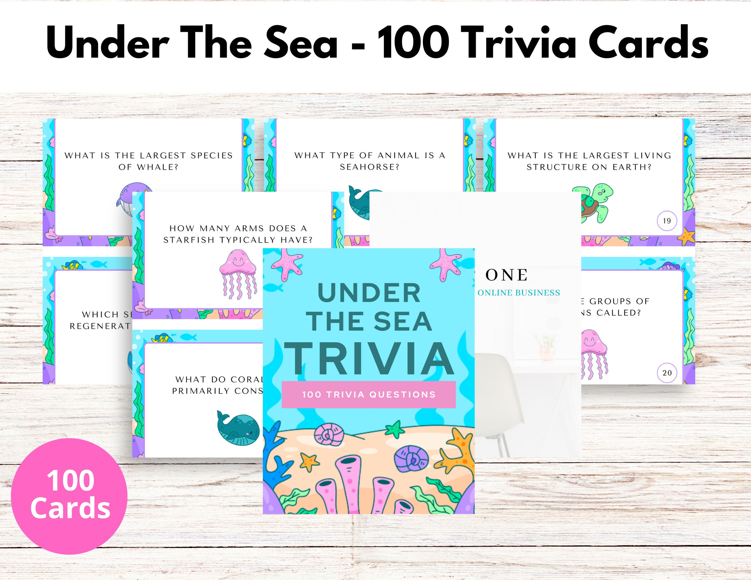 UNDER THE SEA Theme Trivia Game Cards for Kids | Under the Sea Trivia ...