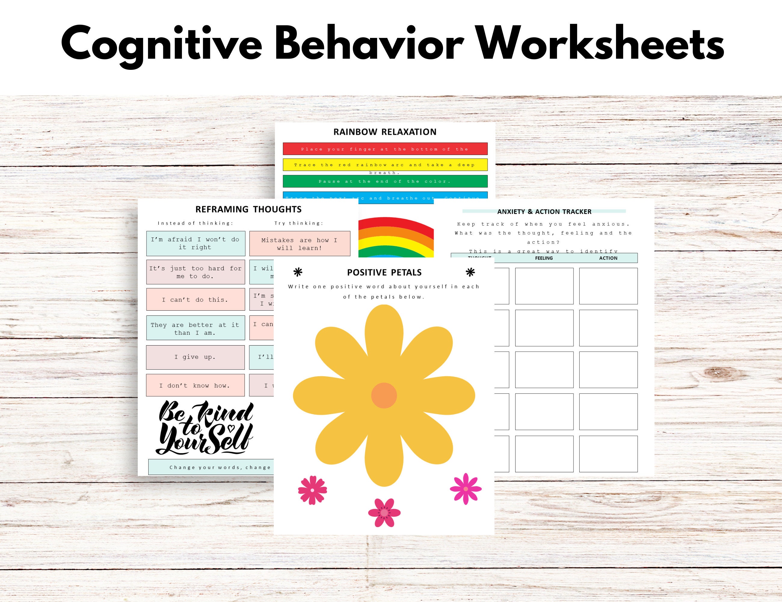 COGNITIVE BEHAVIORAL WORKSHEET for Kids Cognitive Behavioral Therapy ...