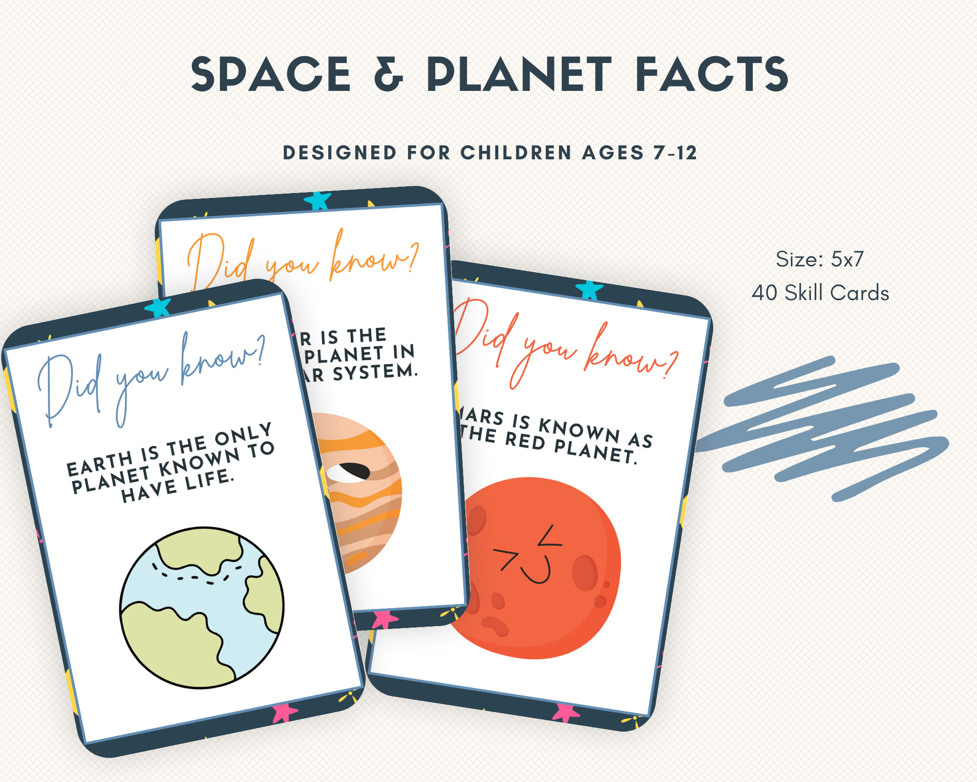 SPACE AND PLANET Printable Facts Cards - Explore the Cosmos, 40-card ...