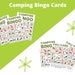 CAMPING BINGO CARDS Game for Kids Printable Bingo Cards Printable ...