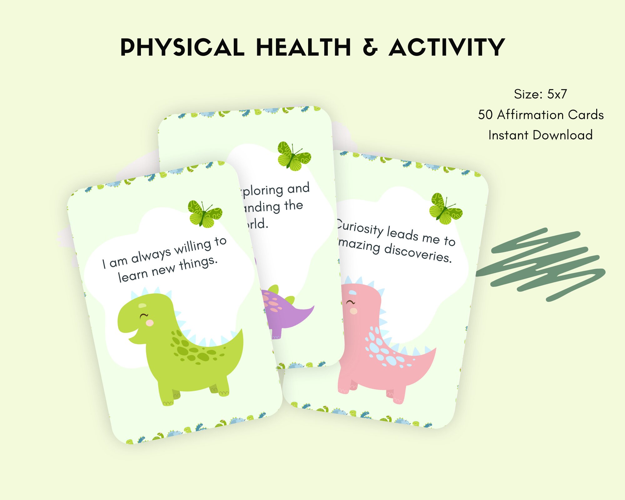 KIDS' CURIOSITY AND Learning Affirmation Cards | Kids 50-card Pack ...