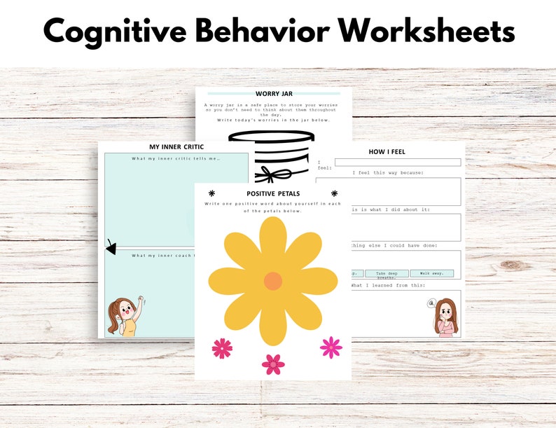 COGNITIVE BEHAVIORAL WORKSHEET for Kids | Cognitive Behavioral Therapy ...