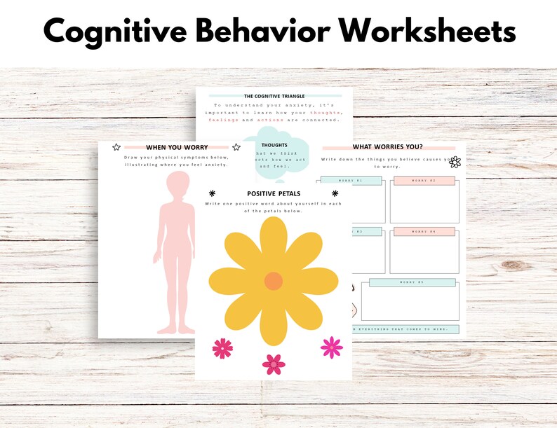 COGNITIVE BEHAVIORAL WORKSHEET for Kids | Cognitive Behavioral Therapy ...