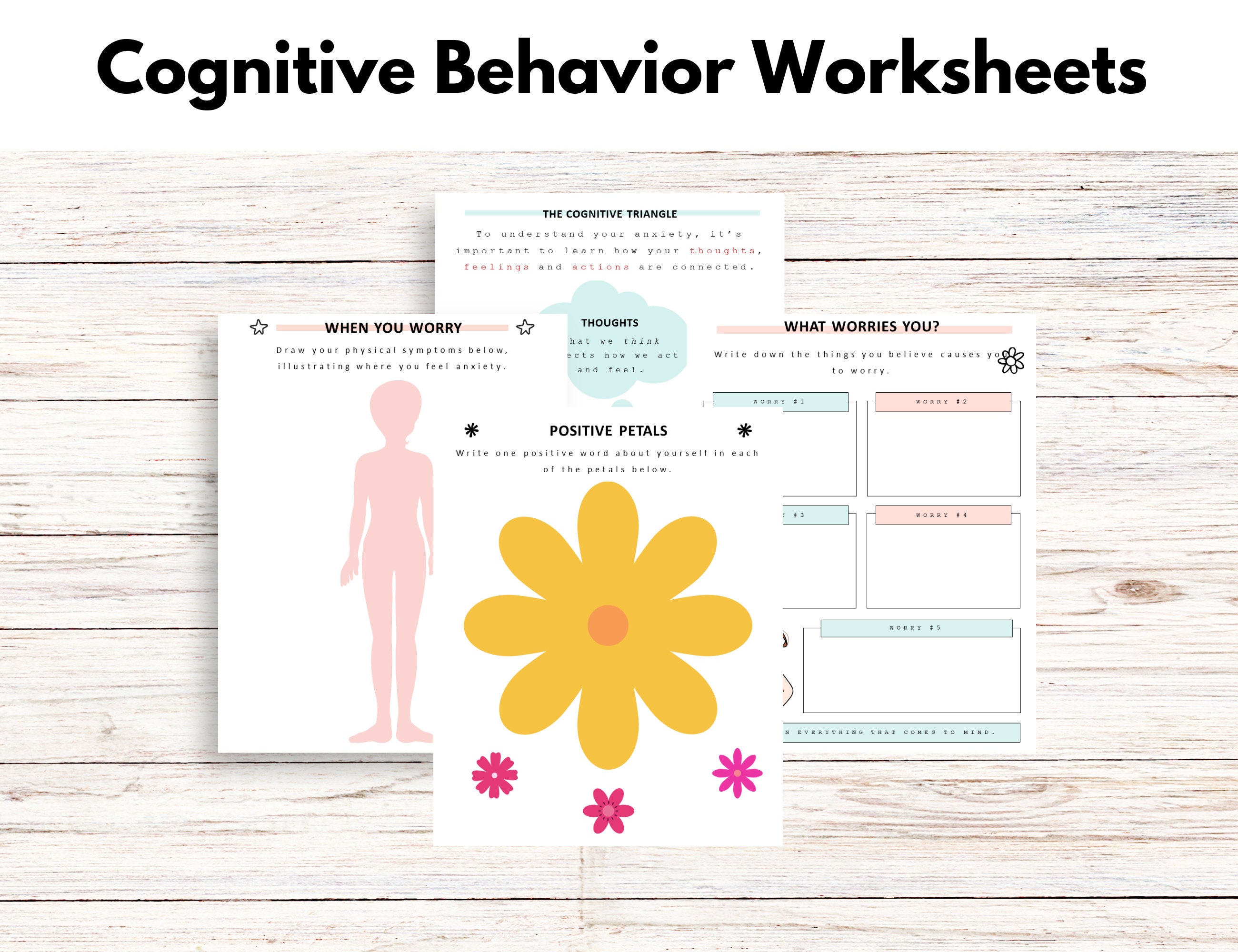 COGNITIVE BEHAVIORAL WORKSHEET for Kids Cognitive Behavioral Therapy ...