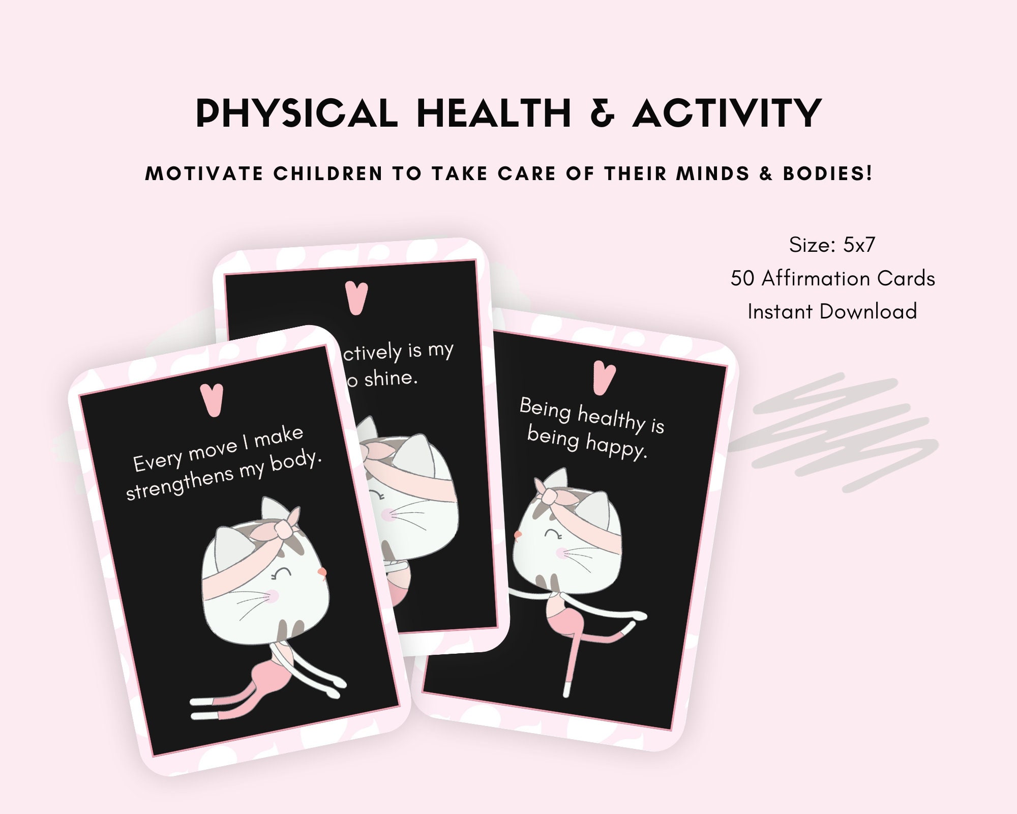 PRINTABLE AFFIRMATION CARDS for Kids Physical Health and Activity ...