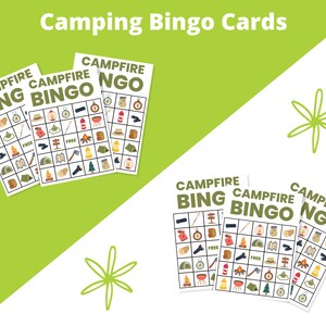 CAMPING BINGO CARDS Game for Kids Printable Bingo Cards Printable ...