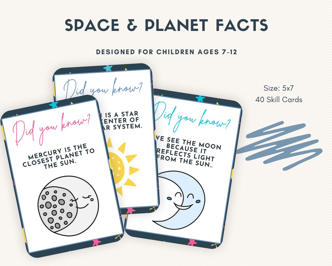 SPACE AND PLANET Printable Facts Cards - Explore the Cosmos, 40-card ...