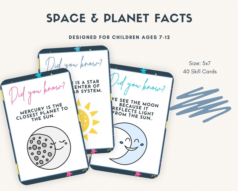 SPACE AND PLANET Printable Facts Cards - Explore the Cosmos, 40-card ...