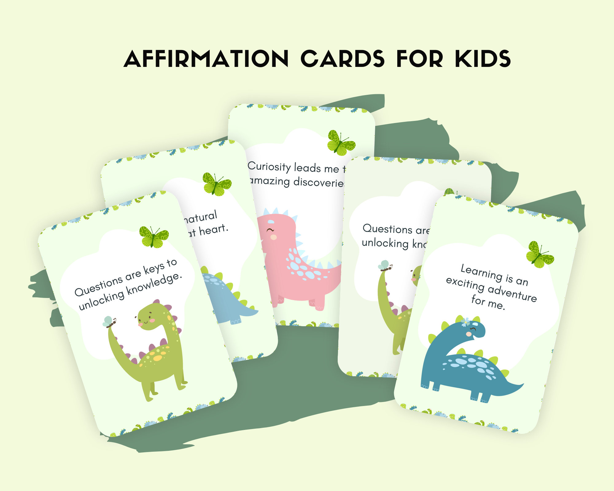 KIDS' CURIOSITY AND Learning Affirmation Cards | Kids 50-card Pack ...