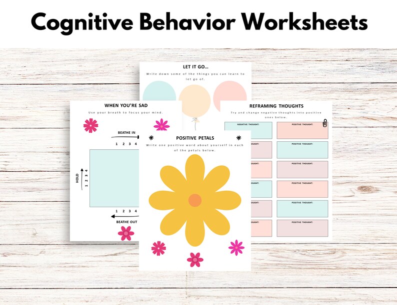 COGNITIVE BEHAVIORAL WORKSHEET for Kids | Cognitive Behavioral Therapy ...