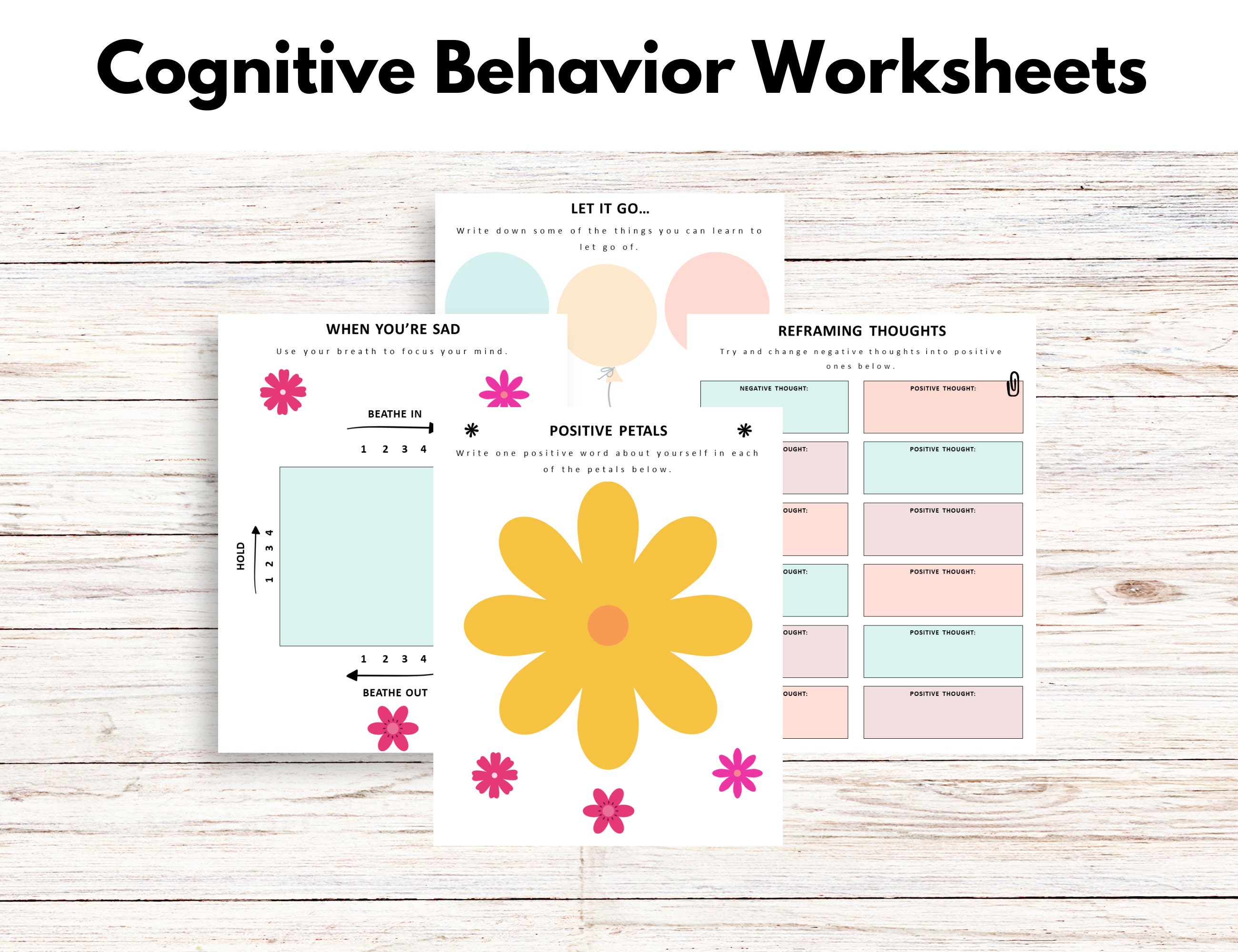 COGNITIVE BEHAVIORAL WORKSHEET for Kids | Cognitive Behavioral Therapy ...