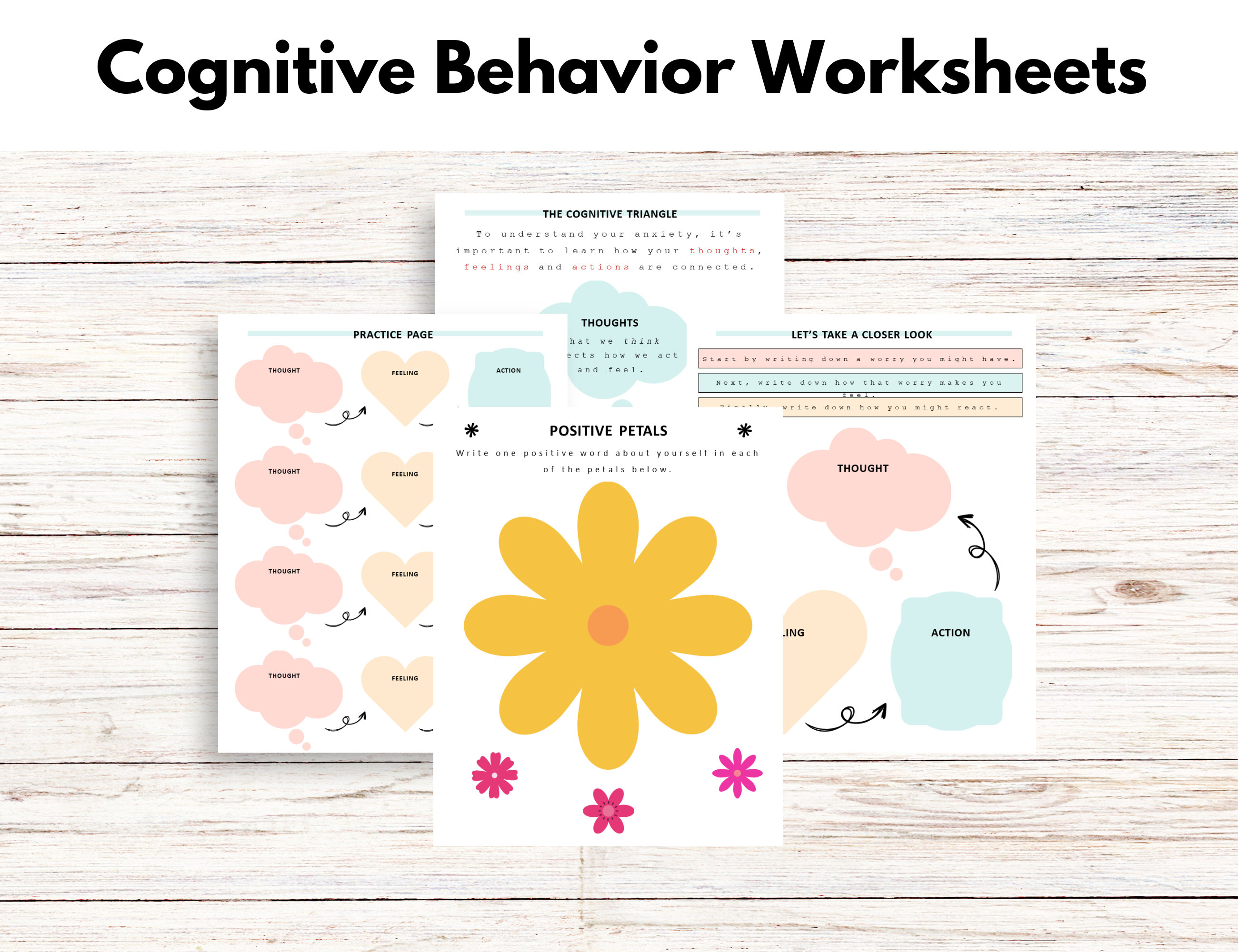 COGNITIVE BEHAVIORAL WORKSHEET for Kids Cognitive Behavioral Therapy ...