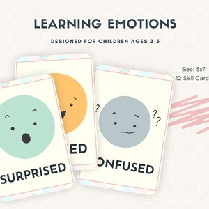 LEARNING EMOTIONS PRINTABLE Skill Cards for Kids | 5x7 Printable ...
