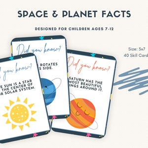 SPACE AND PLANET Printable Facts Cards - Explore the Cosmos, 40-card ...
