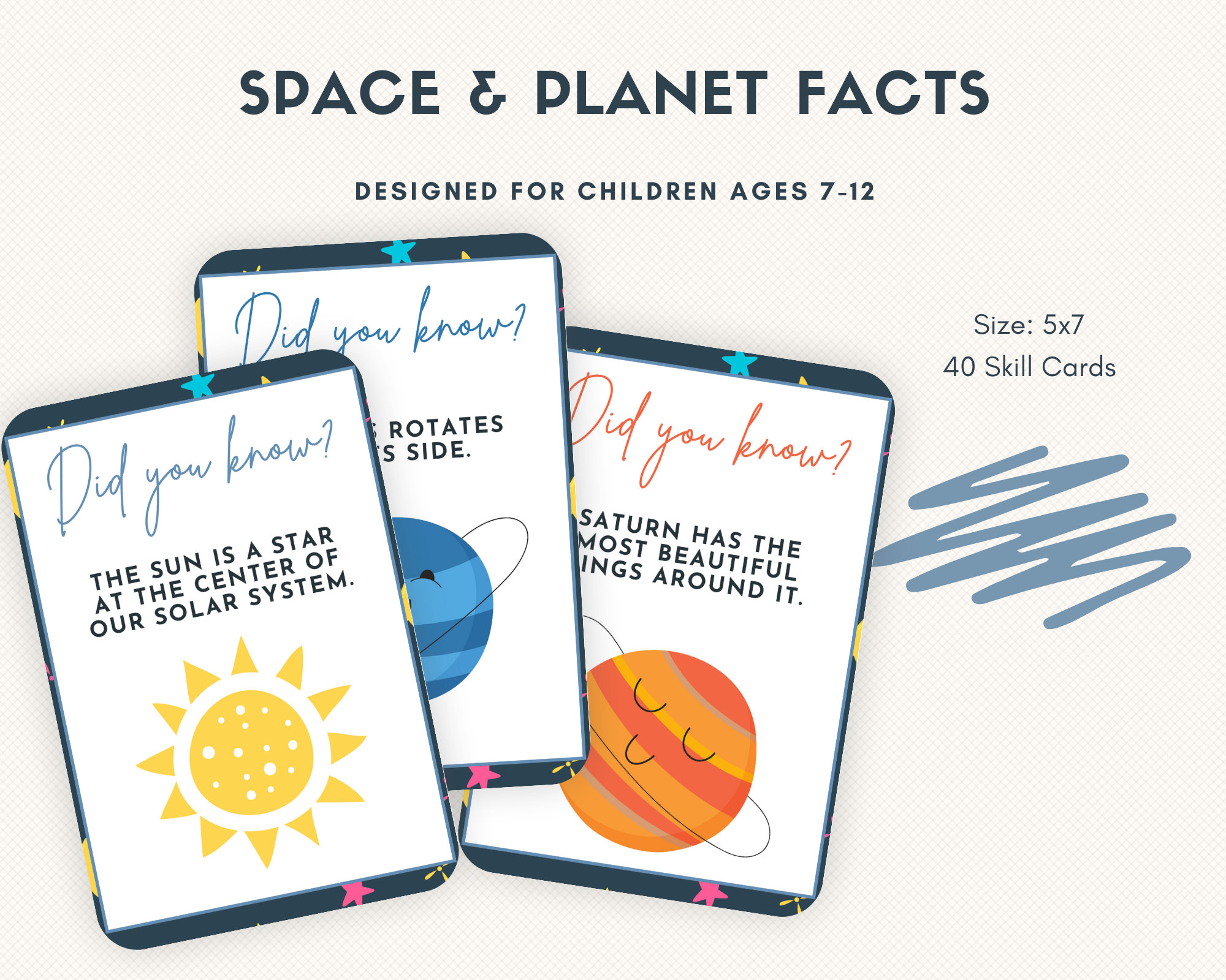 SPACE AND PLANET Printable Facts Cards - Explore the Cosmos, 40-card ...