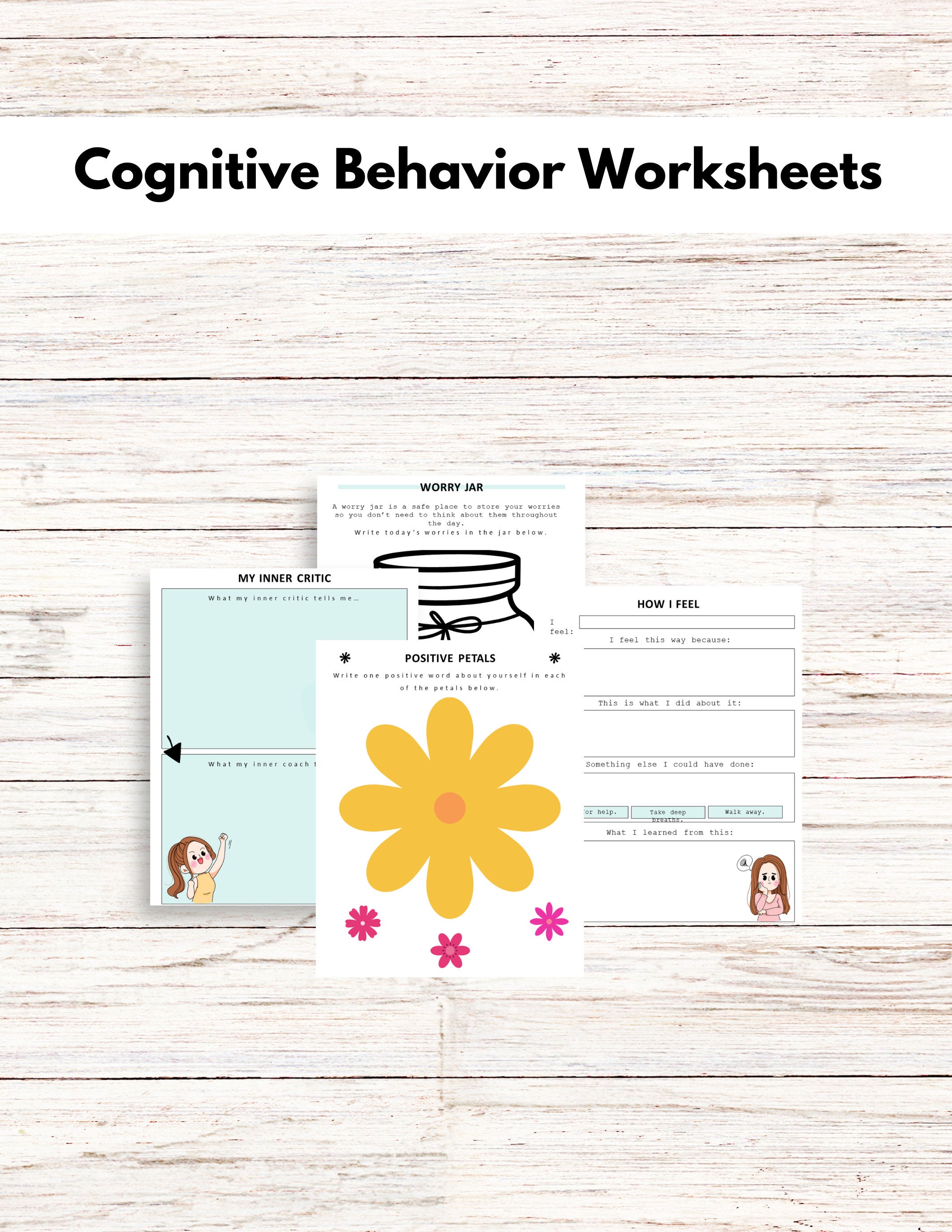 COGNITIVE BEHAVIORAL WORKSHEET for Kids | Cognitive Behavioral Therapy ...