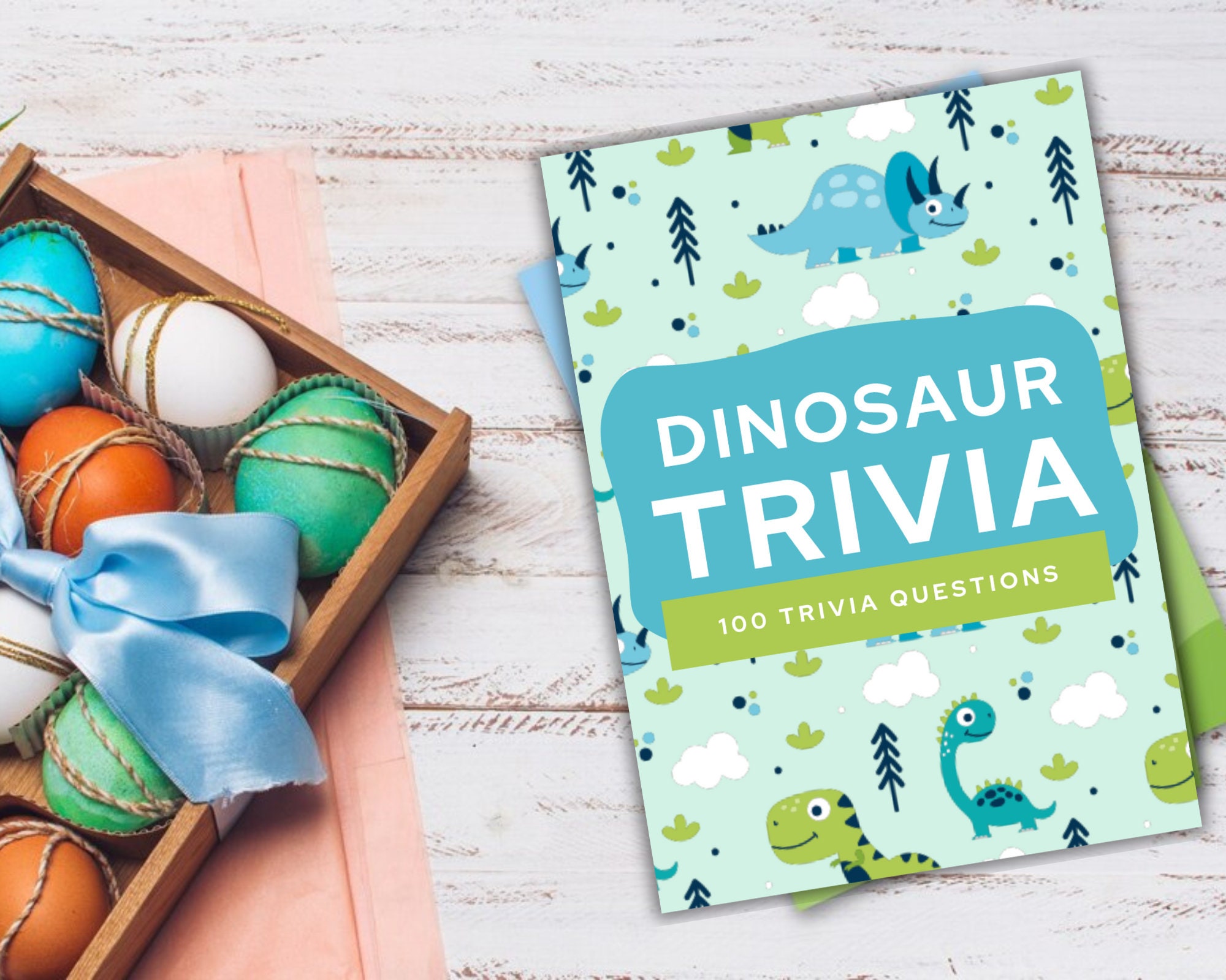 PRINTABLE DINOSAUR TRIVIA Card for Kids Dinosaur Theme Trivia Cards Set Printable Trivia Game ...