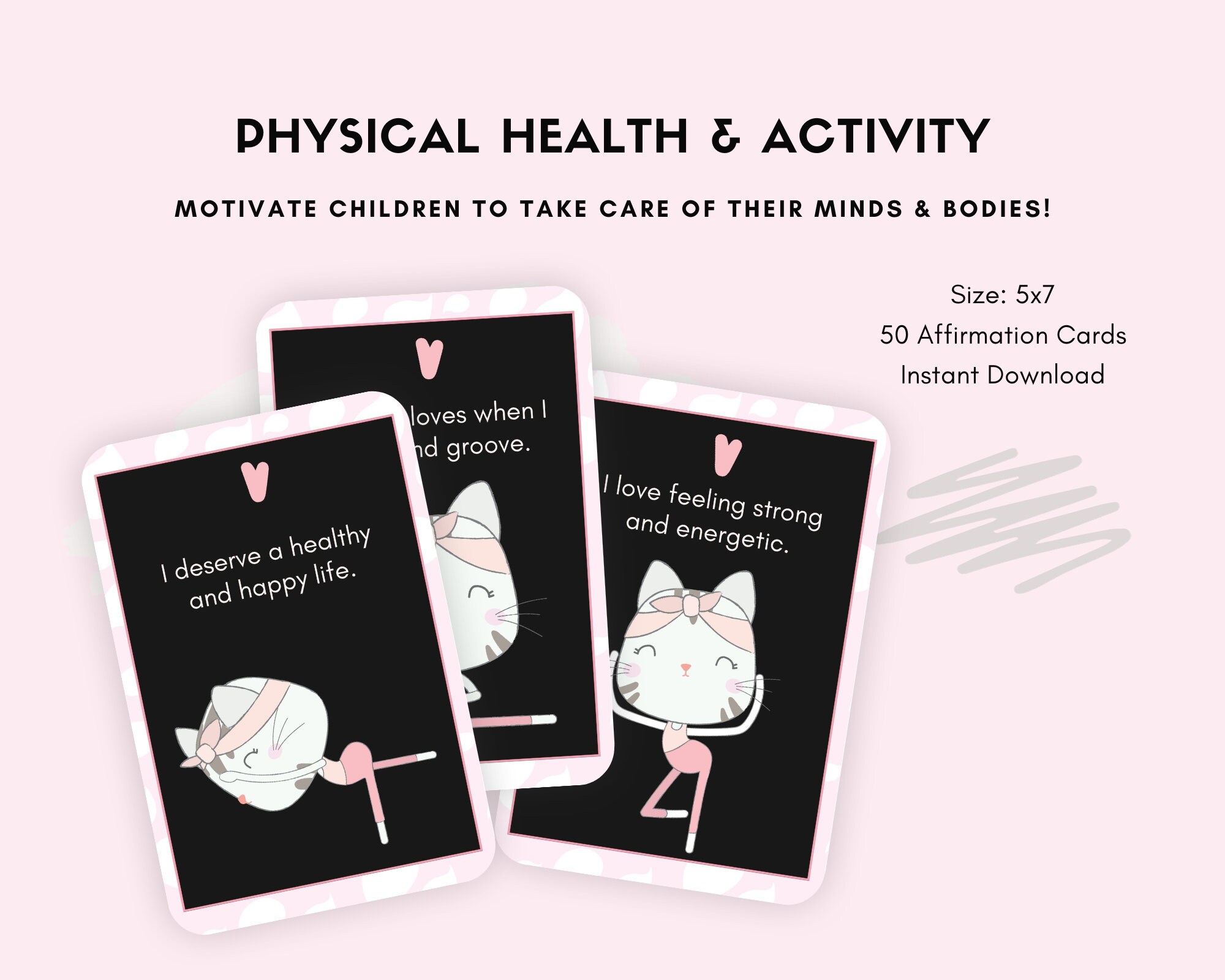 PRINTABLE AFFIRMATION CARDS for Kids | Physical Health and Activity ...