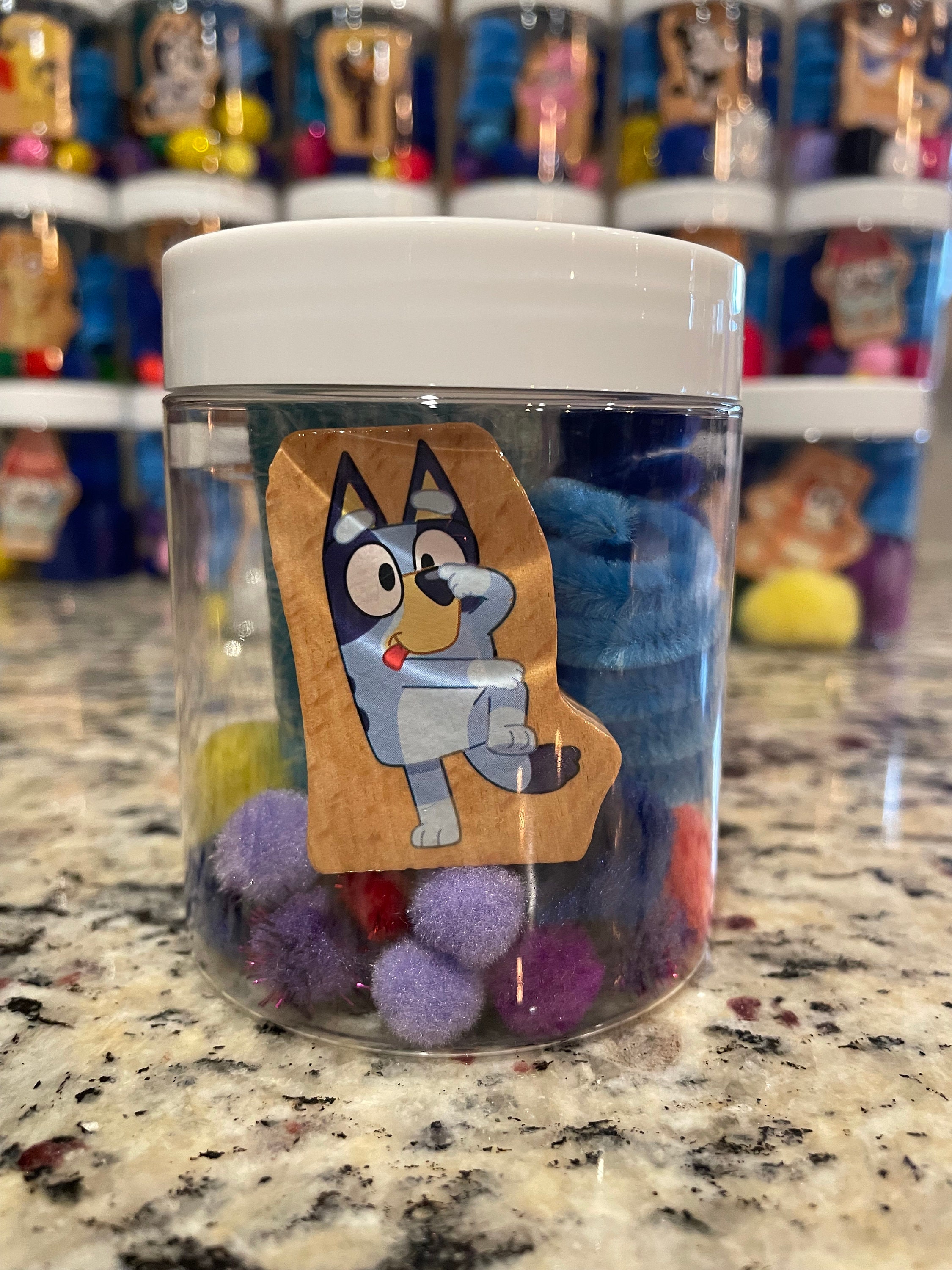 Bluey & Friends Playdough Jars/ Party Favors - Etsy