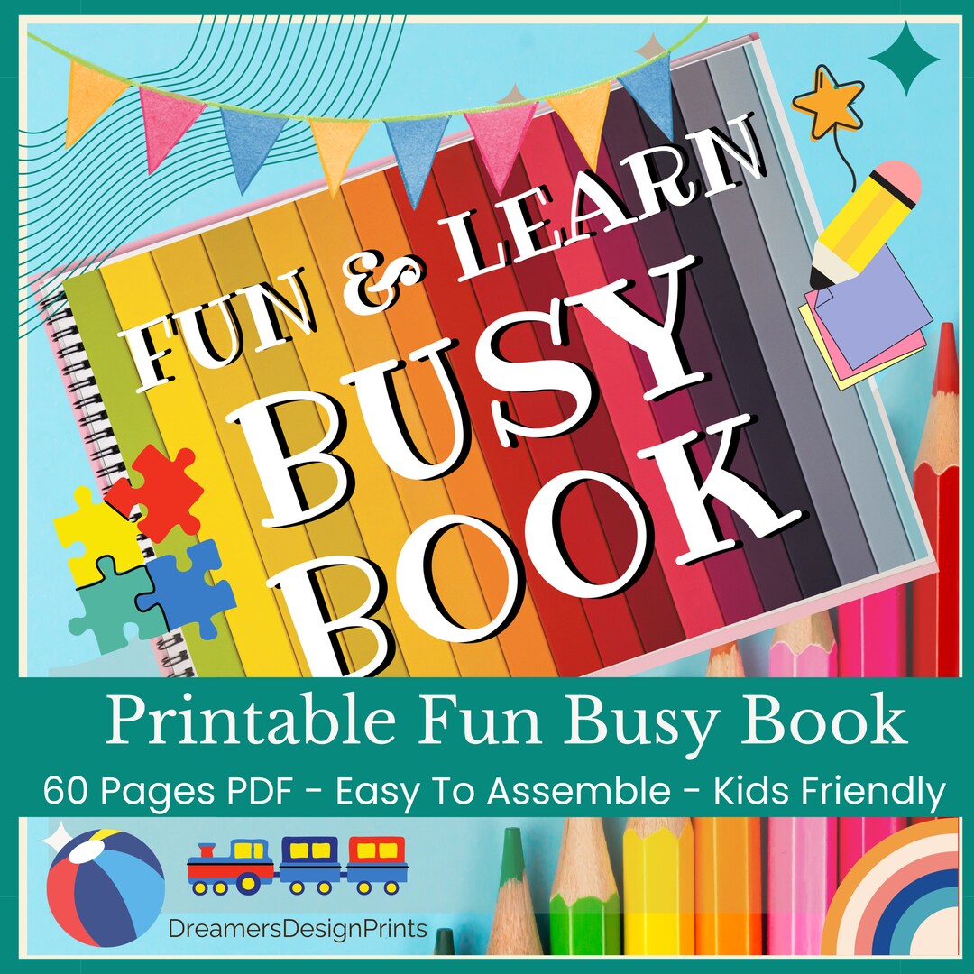 60 Pages PDF Printable Busy Book Quiet Book Solving Puzzle Abc and ...