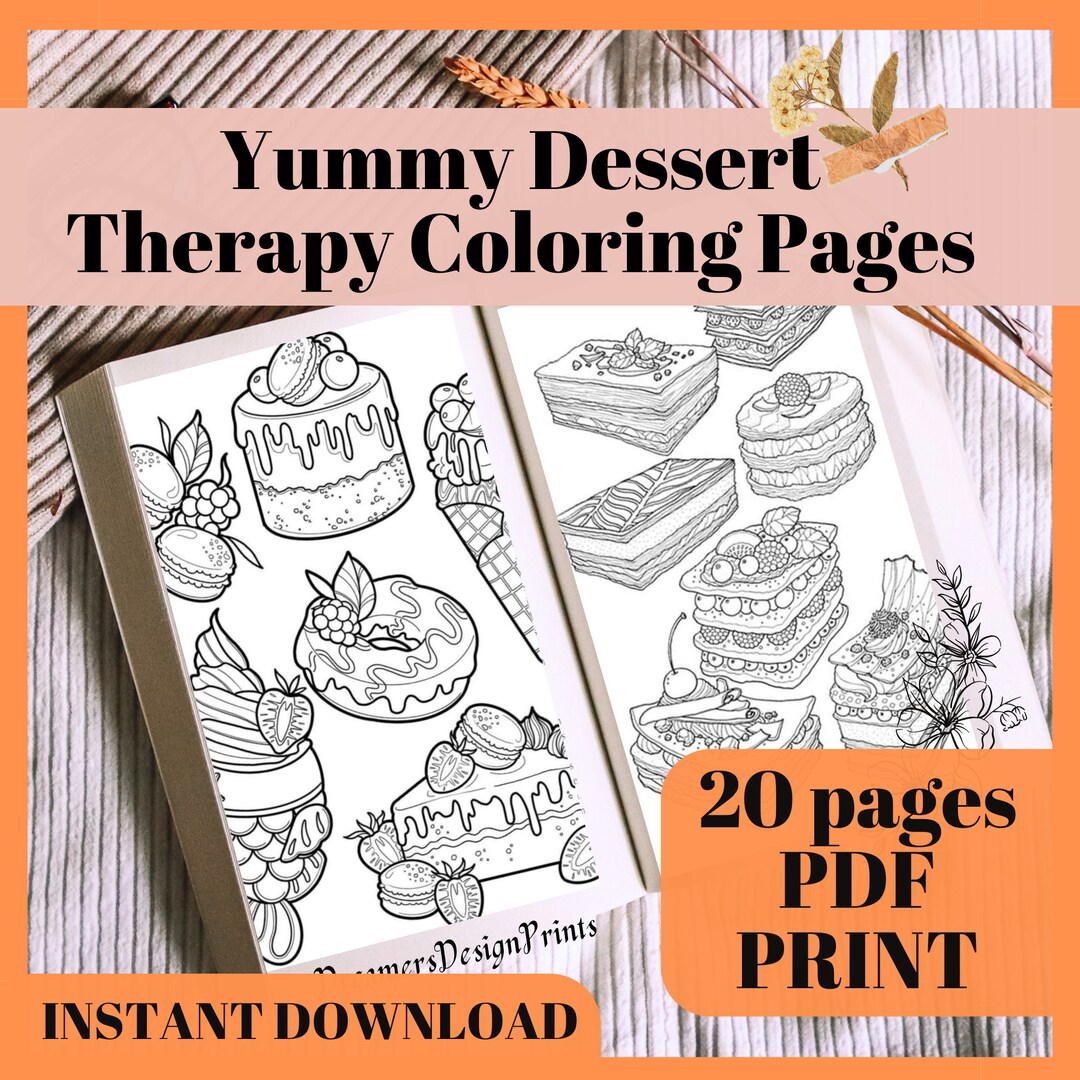 20 Pages Printable Coloring Book Collection for Art & Therapy - Etsy