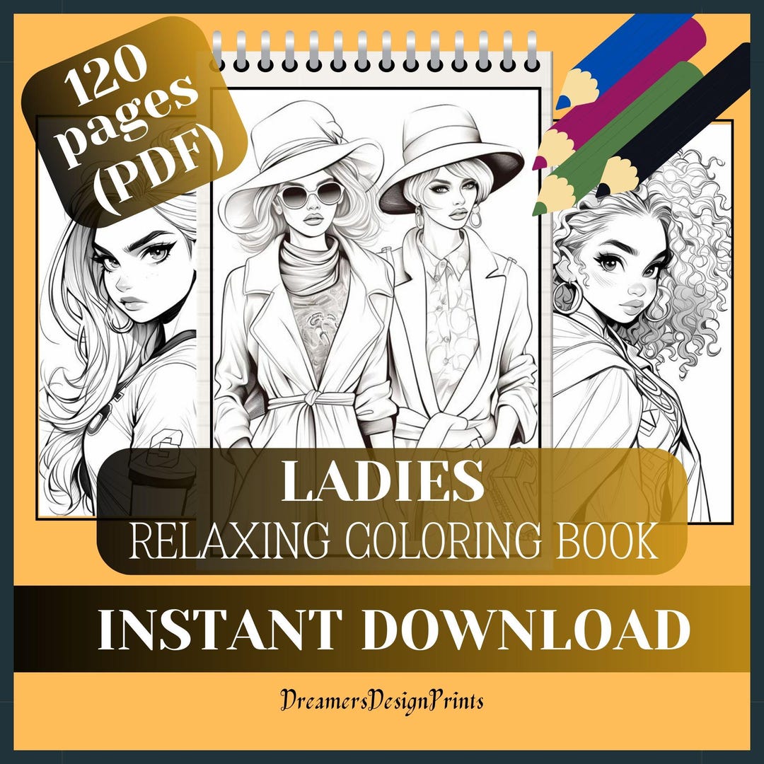 120 Pages Printable Coloring Book Collection for Art & Therapy - Etsy