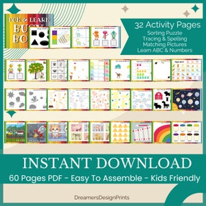 60 Pages PDF Printable Busy Book Quiet Book Solving Puzzle Abc and ...