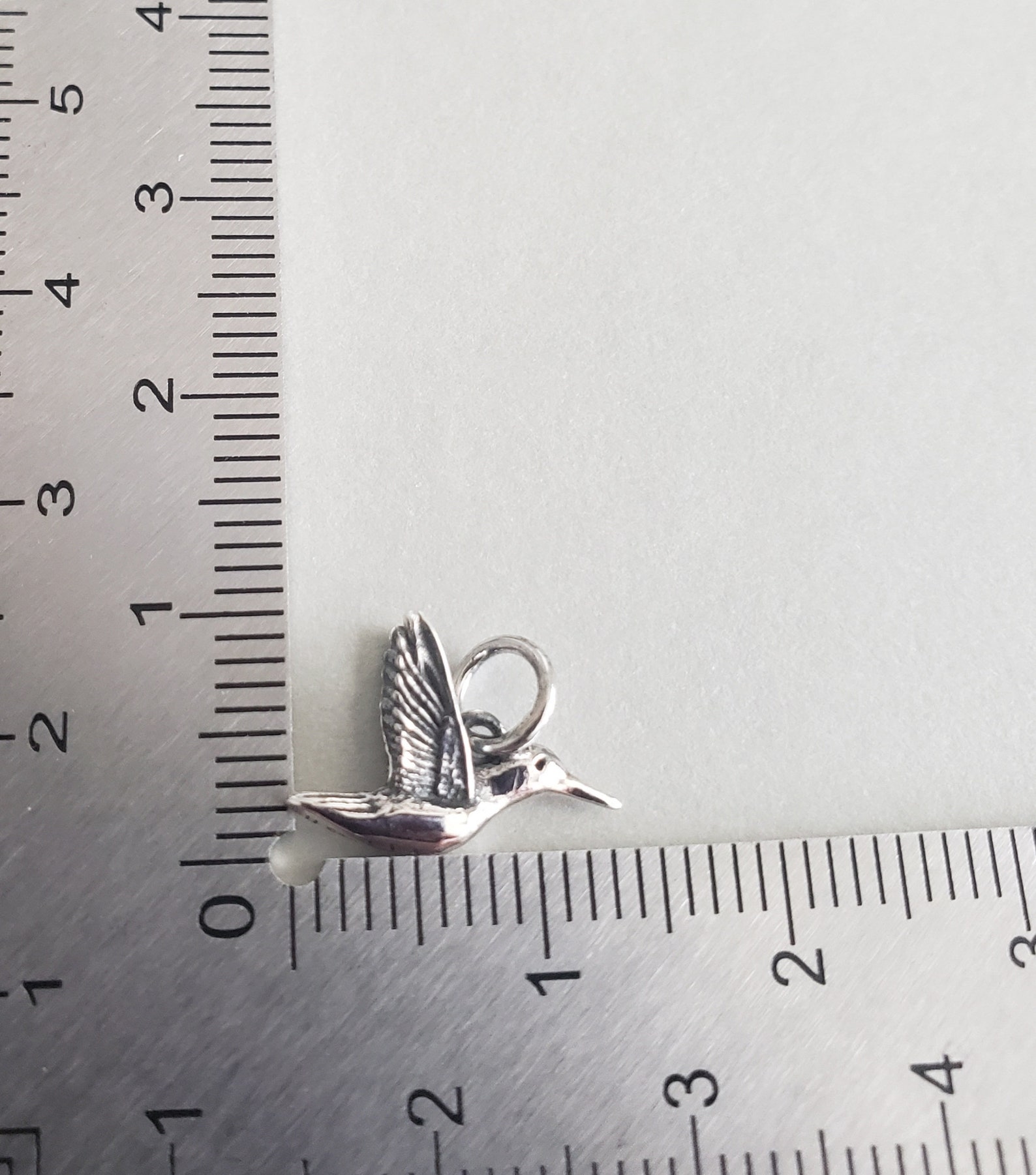 Bronze Tiny 3d Hummingbird Charm. Hummingbird Pendant Botanical ...